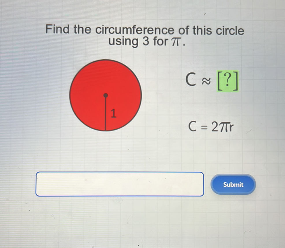 Find the circumference of this circle using | StudyX