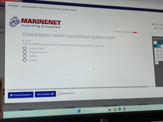 6 of 30 The final HMMWV exhaust system