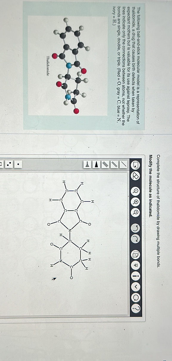 Complete the structure of thalidomide by