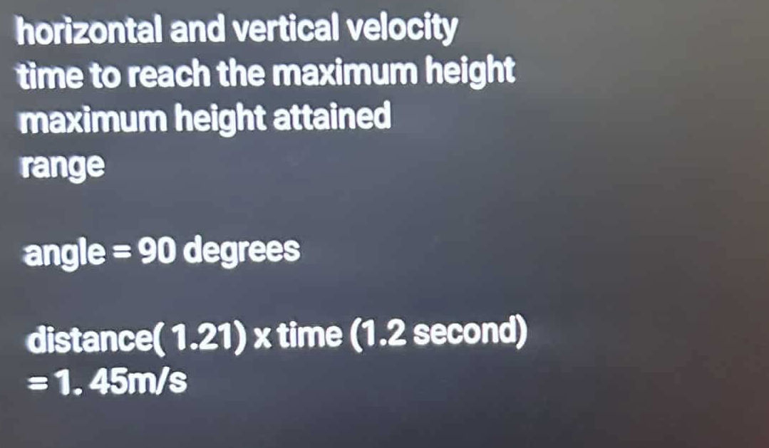 horizontal and vertical velocity time to | StudyX