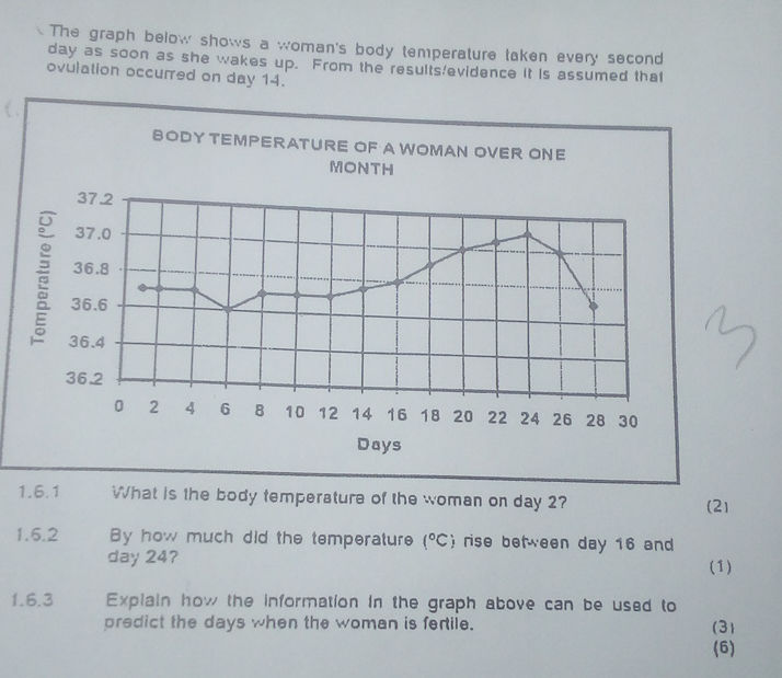 The graph below shows a woman's body | StudyX