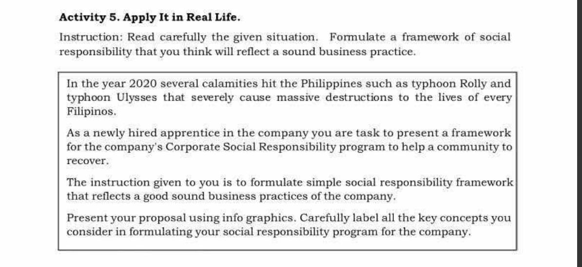 Activity 5. Apply It in Real Life. | StudyX