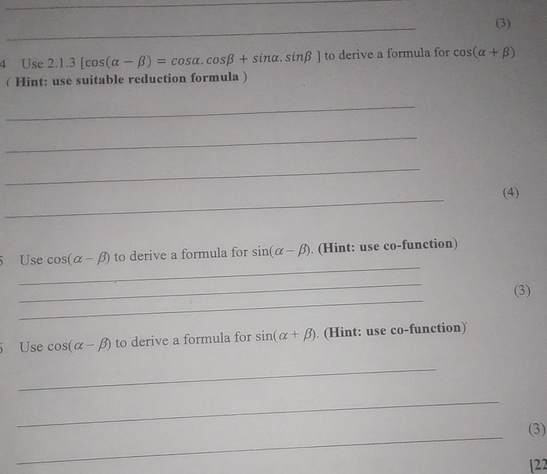 4 Use 2.1.3 [cos(α - β) = cosα.cosβ + | StudyX