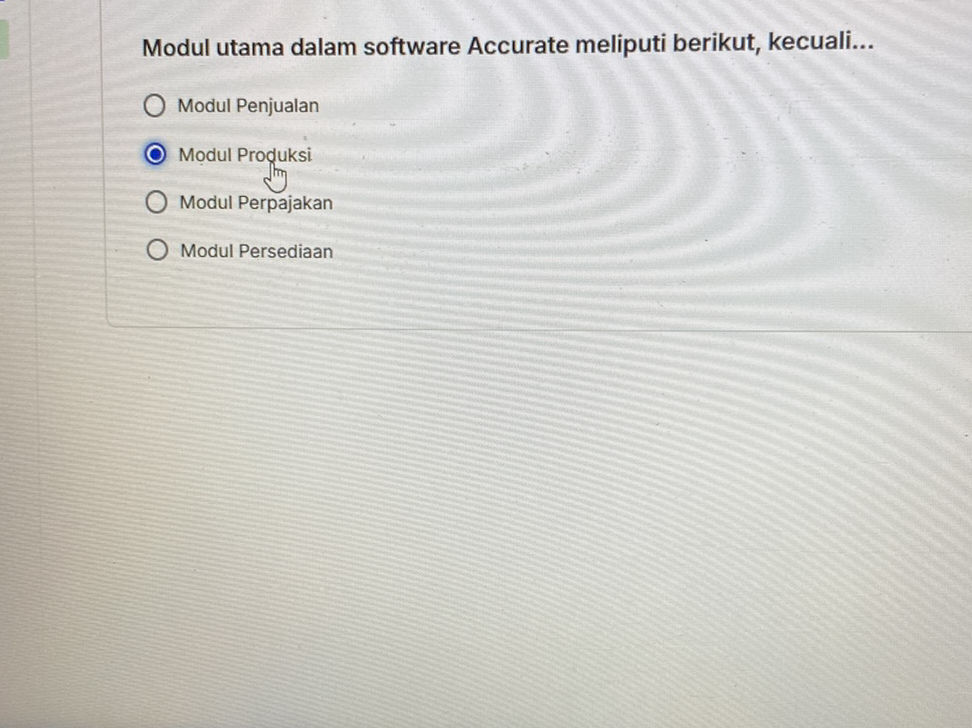 Modul utama dalam software Accurate meliputi | StudyX