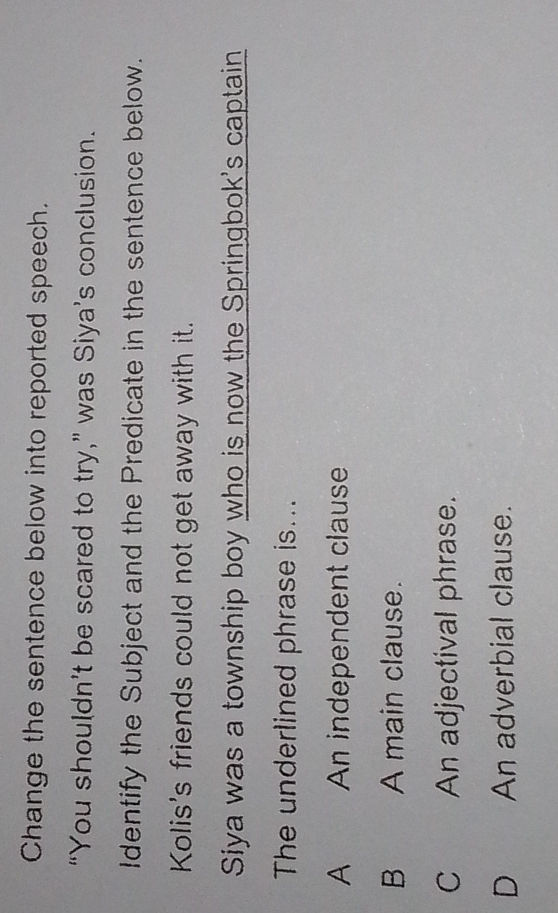 Change the sentence below into reported | StudyX