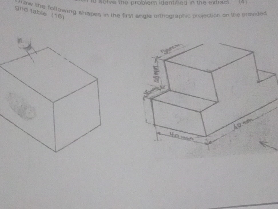 Draw the following shapes in the first angle | StudyX
