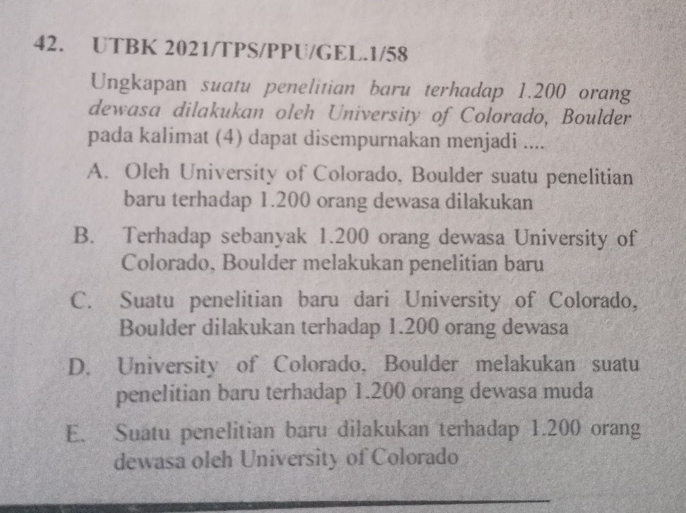 42. UTBK 2021/TPS/PPU/GEL.1/58 Ungkapan | StudyX