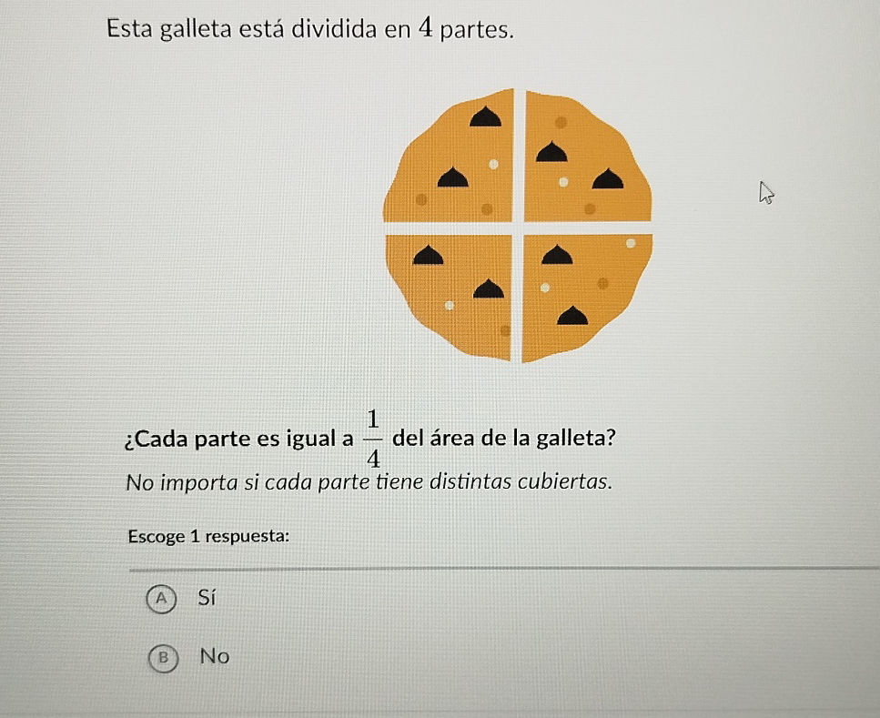 Esta galleta está dividida en 4 partes. | StudyX