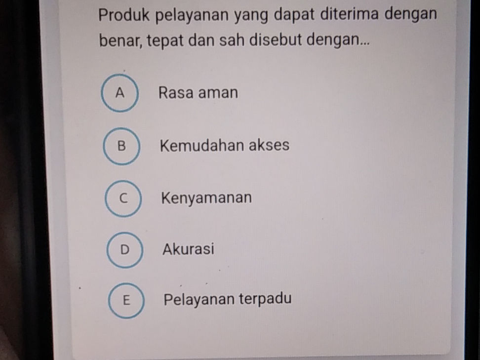 Produk pelayanan yang dapat diterima dengan | StudyX