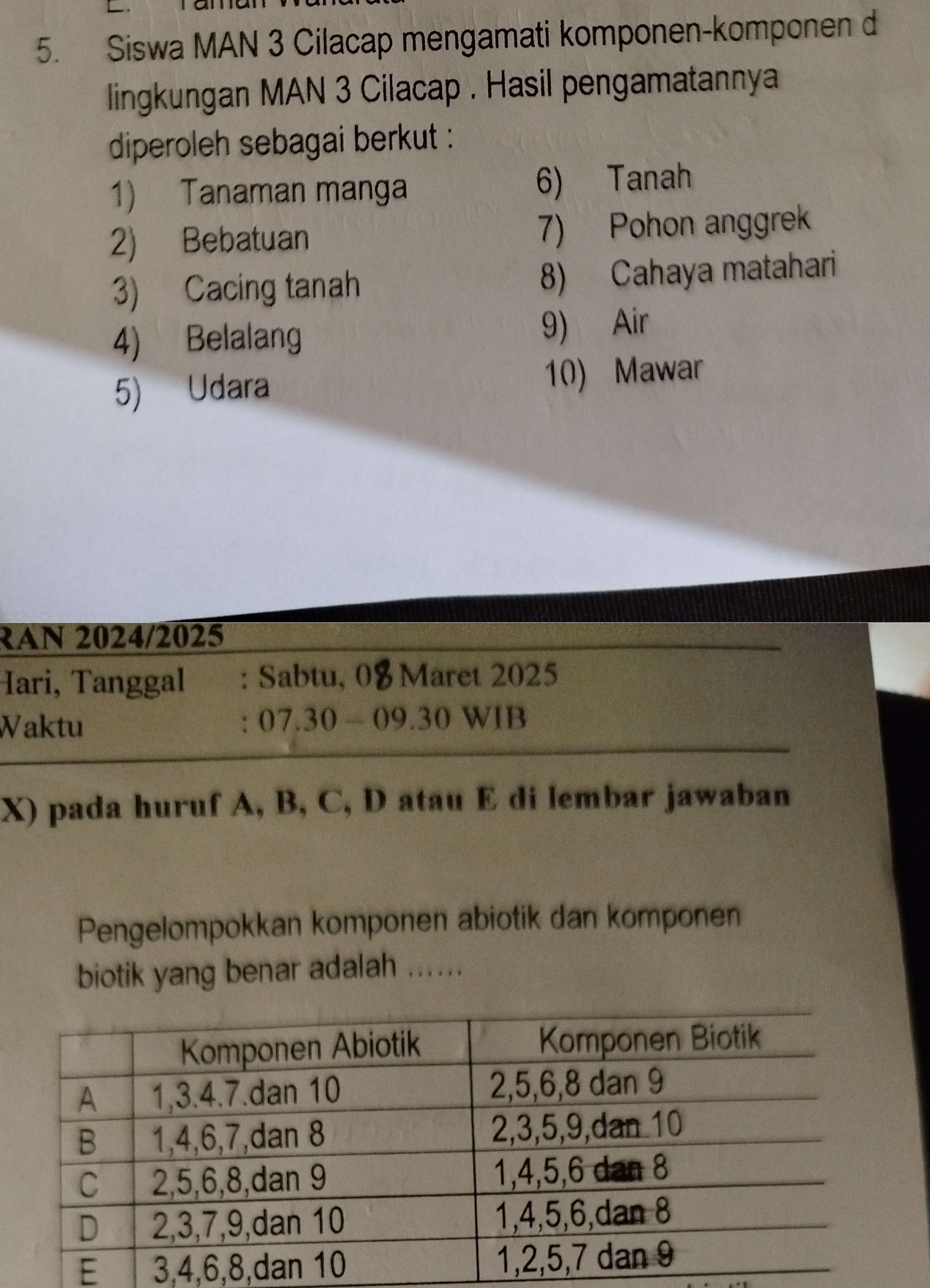 5. Siswa MAN 3 Cilacap mengamati | StudyX