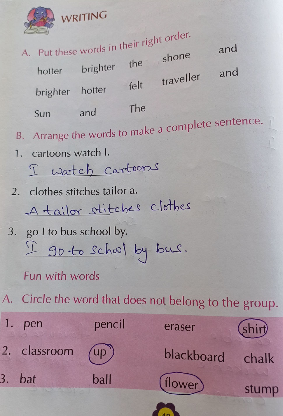 A. Put these words in their right order. | StudyX