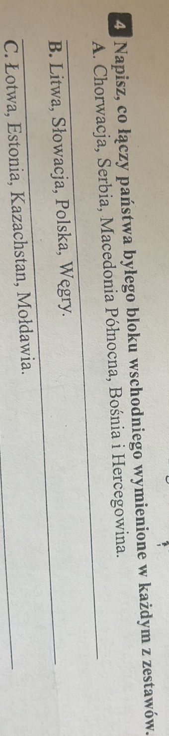 4 Napisz, co łączy państwa byłego bloku | StudyX