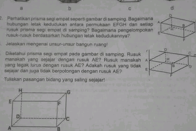 2. Perhatikan prisma segi empat seperti | StudyX