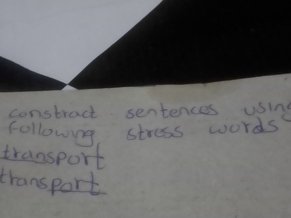 construct sentences using following stress | StudyX