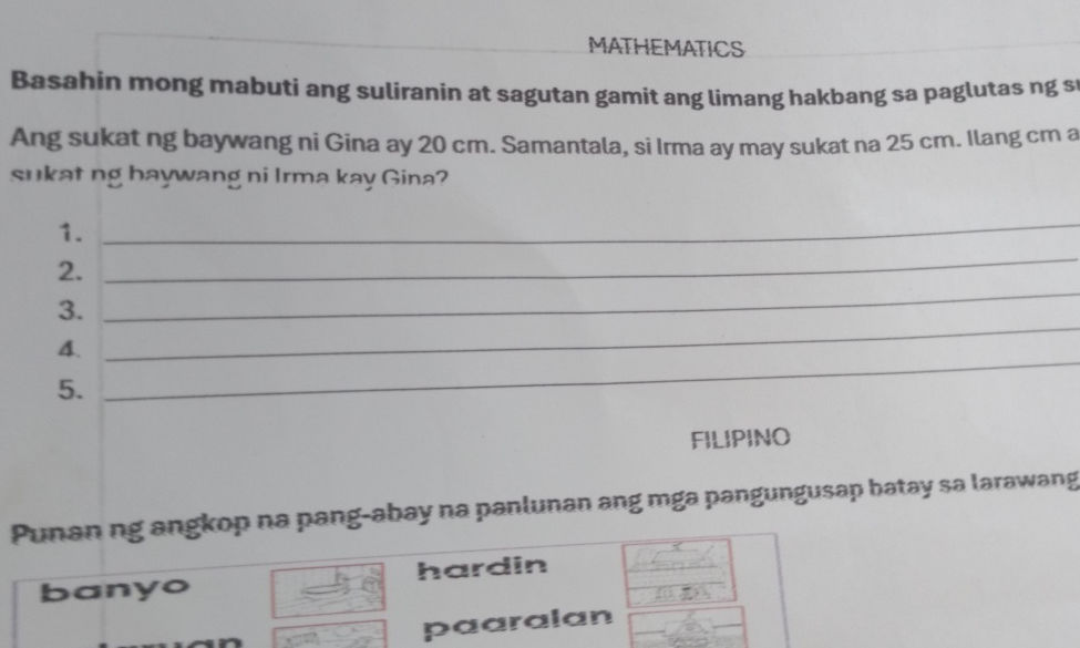 Basahin mong mabuti ang suliranin at sagutan | StudyX