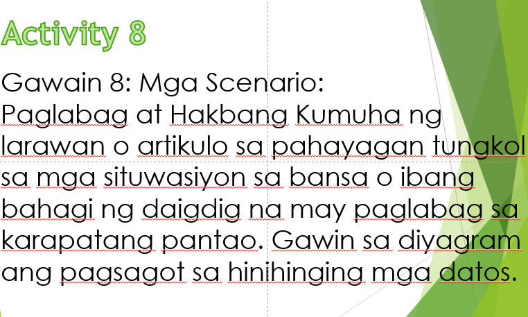Activity 8 Gawain 8: Mga Scenario: Paglabag | StudyX