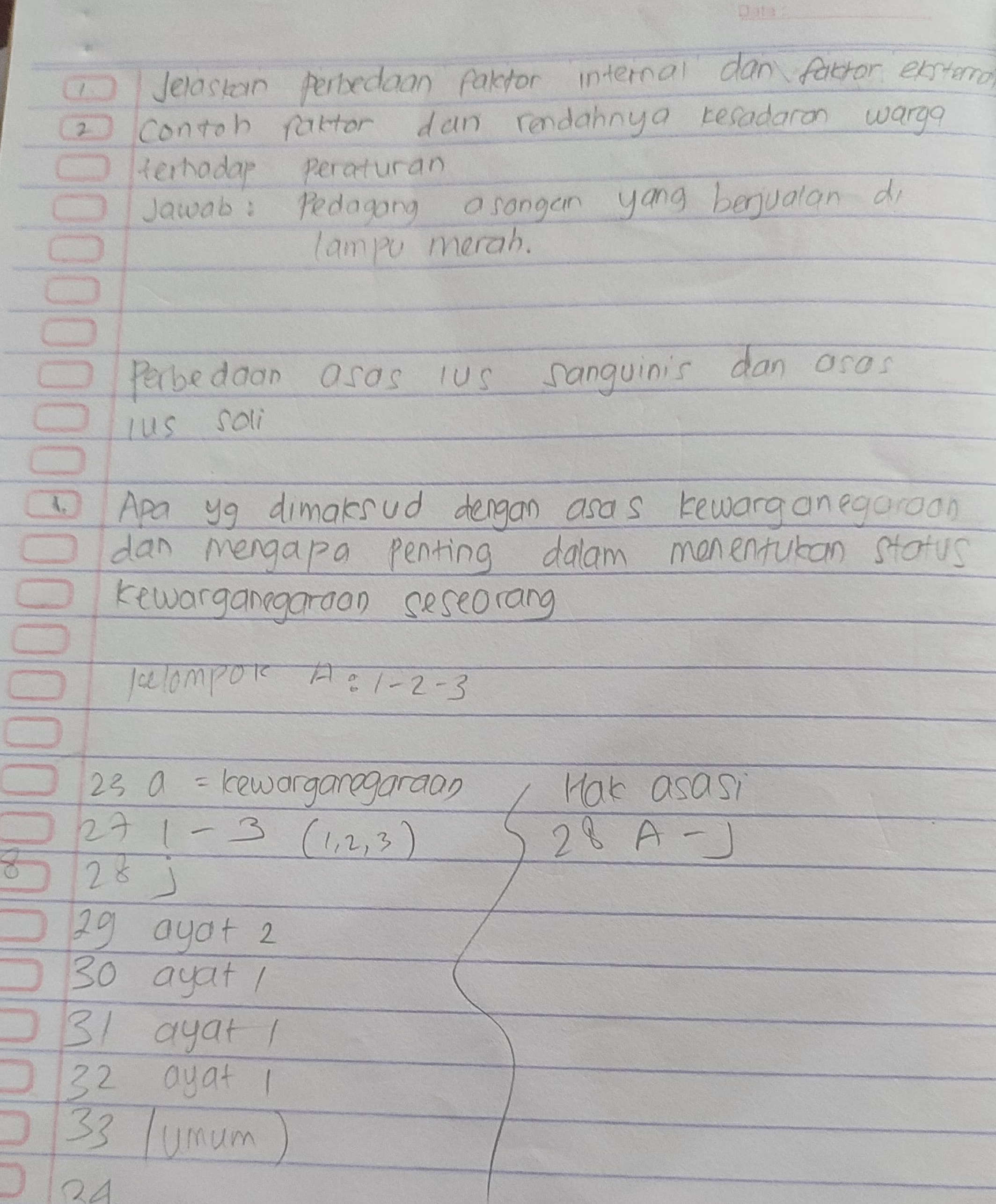 1. Jelaskan perbedaan faktor internal dan | StudyX