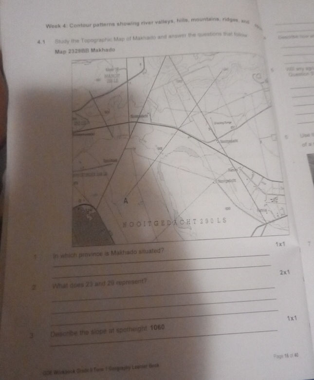 4.1 Study the Topographic Map of Makhado and