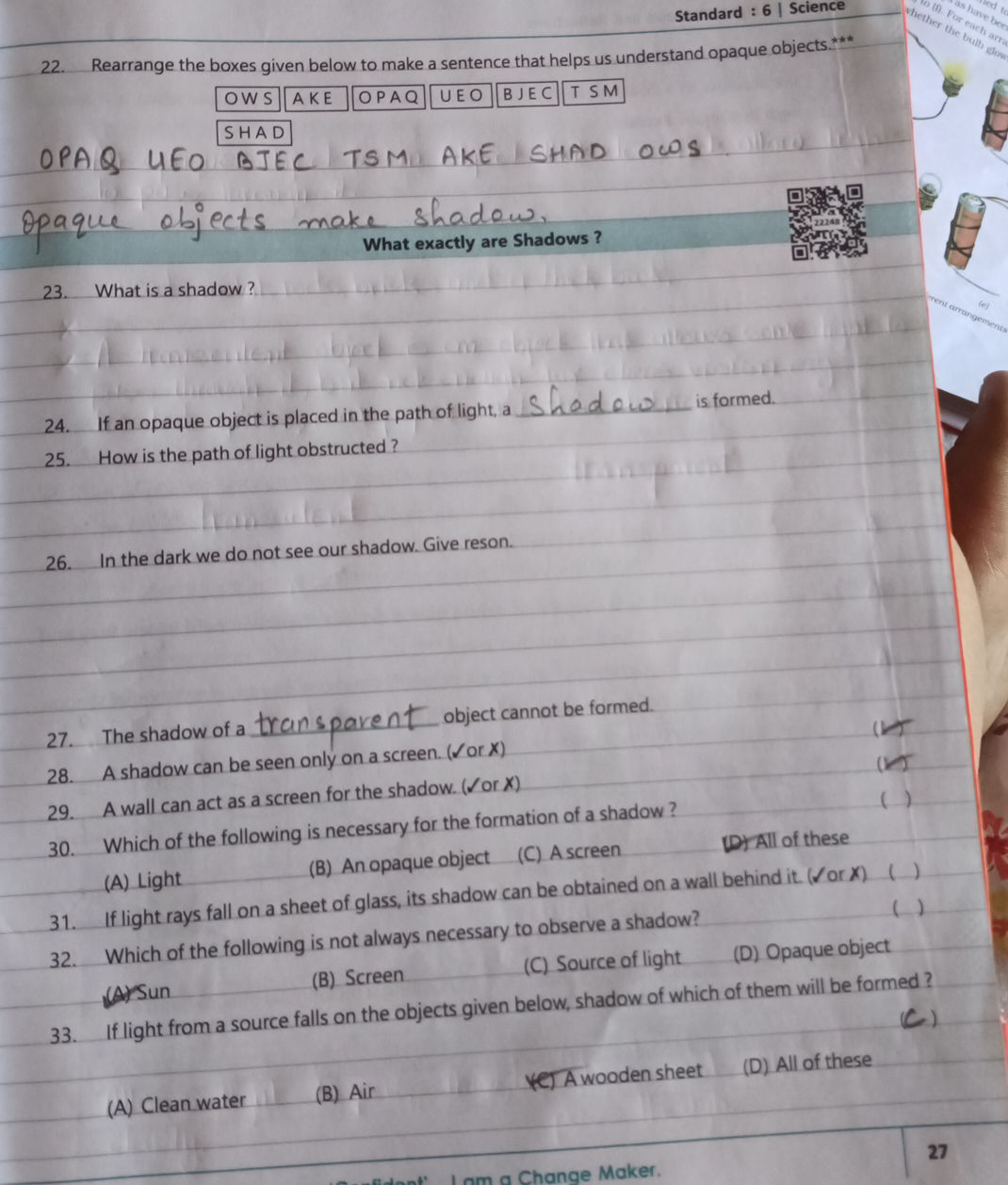 22. Rearrange the boxes given below to make | StudyX