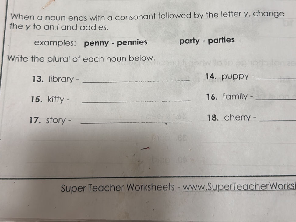 When a noun ends with a consonant followed | StudyX