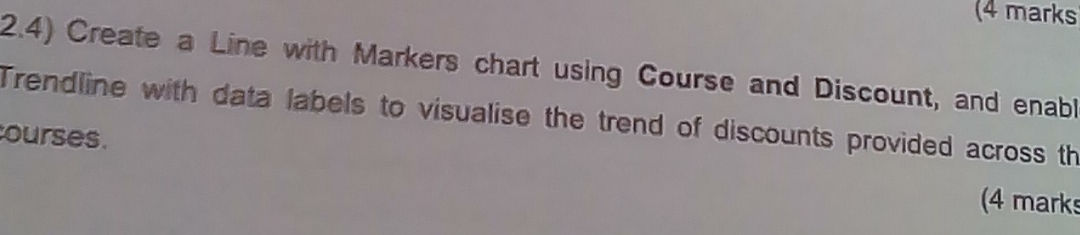 2.4) Create a Line with Markers chart using | StudyX
