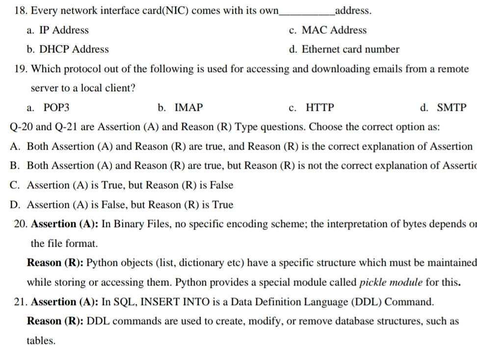 18. Every network interface card(NIC) comes | StudyX