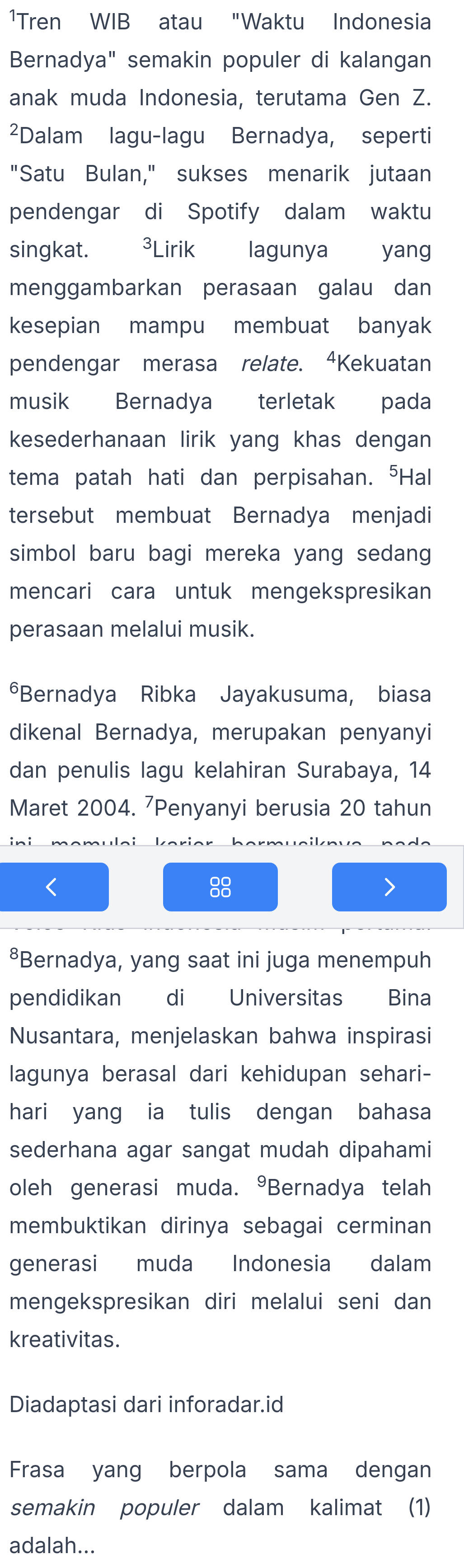 Frasa yang berpola sama dengan semakin | StudyX