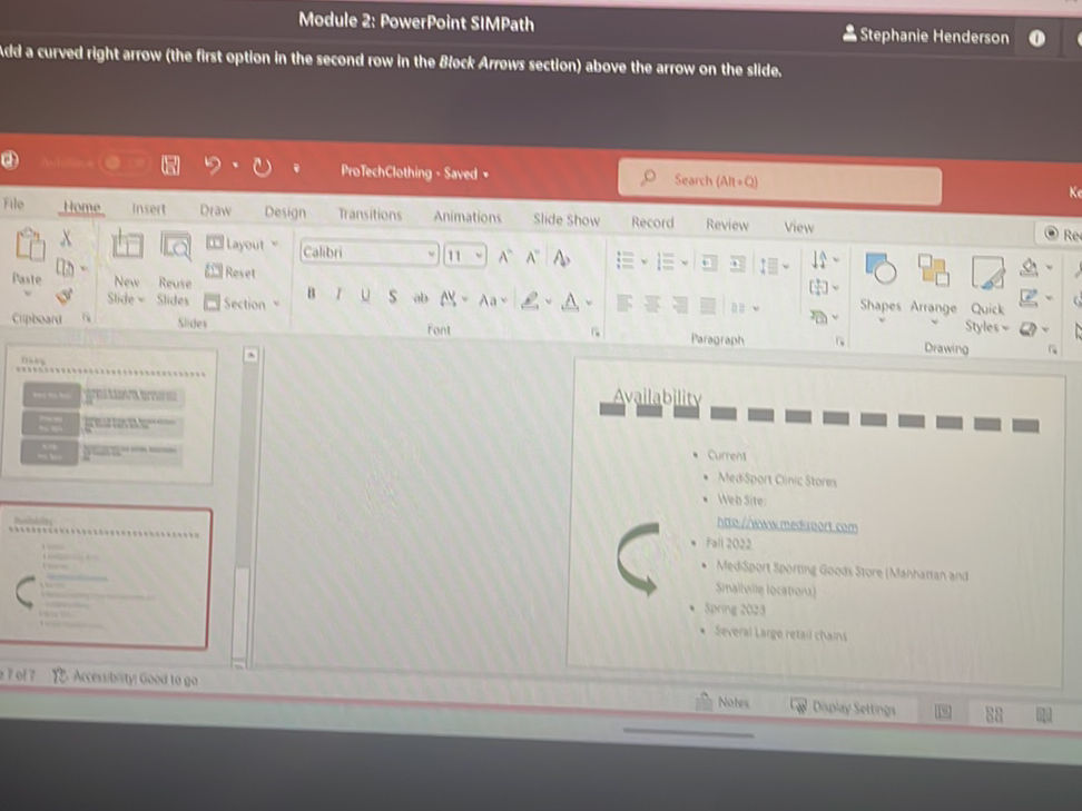 Add a curved right arrow (the first option | StudyX