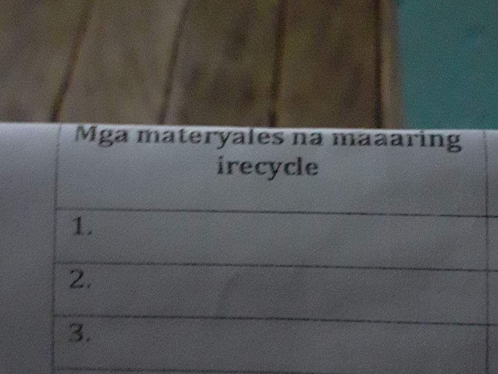 Mga materyales na maaaring irecycle 1. 2. 3. | StudyX