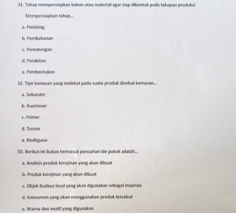 31. Tahap mempersiapkan bahan atau material | StudyX