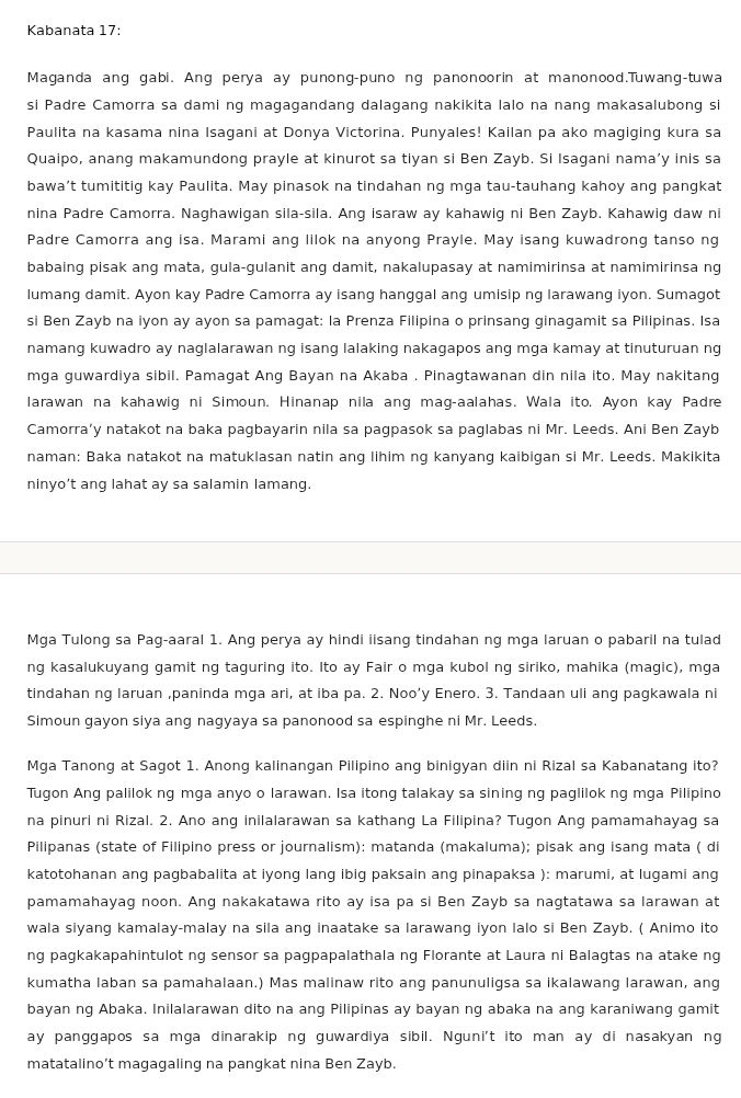 Mga Tulong sa Pag-aaral 1. Ang perya ay | StudyX