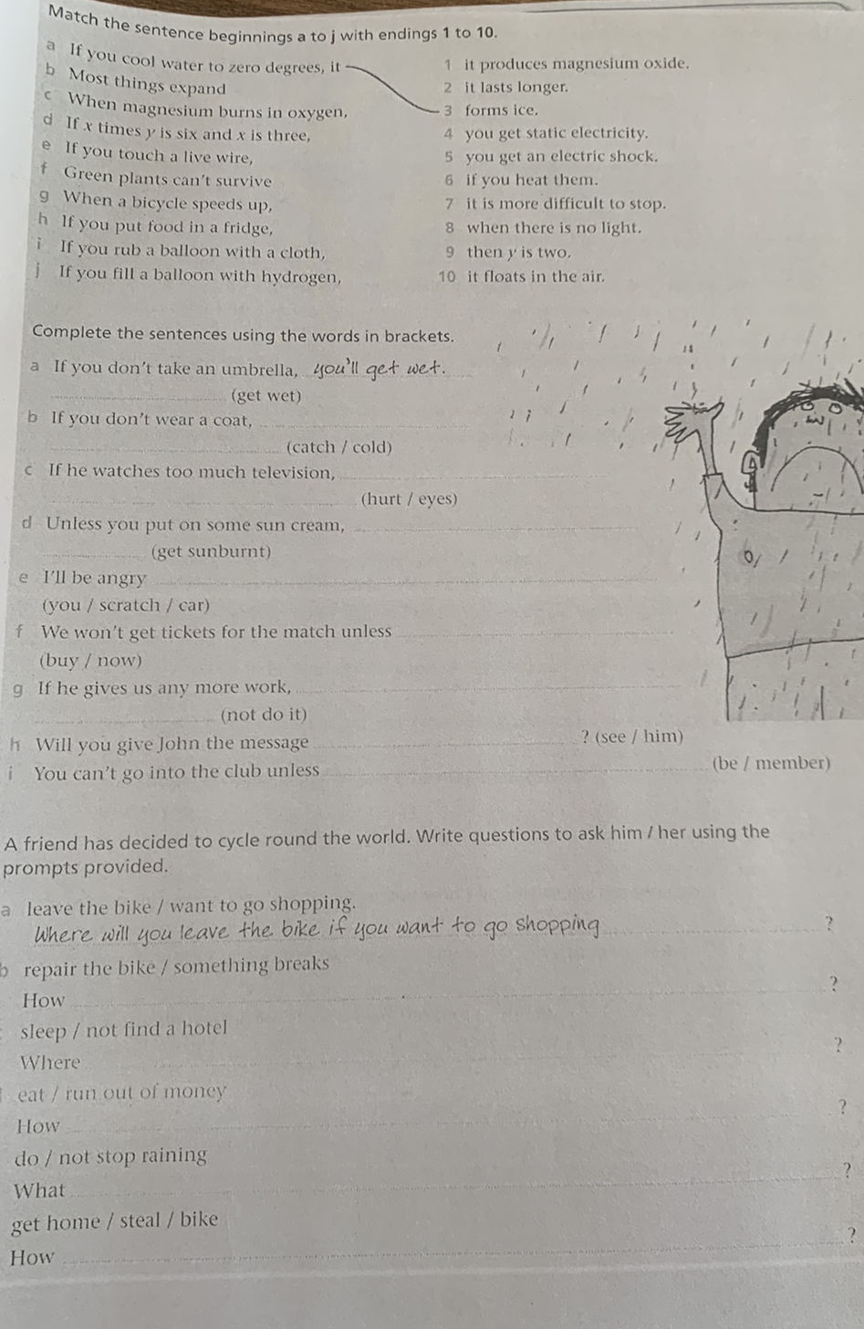 Match the sentence beginnings a to j with | StudyX
