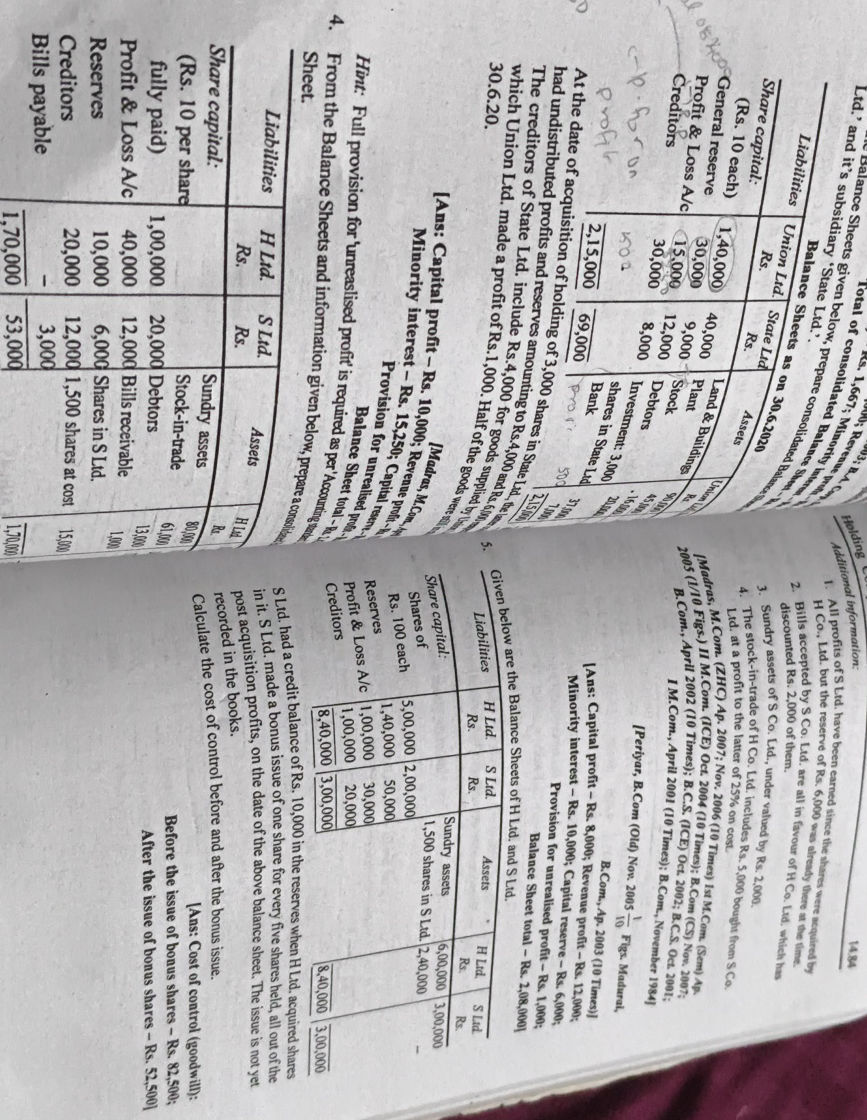 4. From the Balance Sheets and information | StudyX