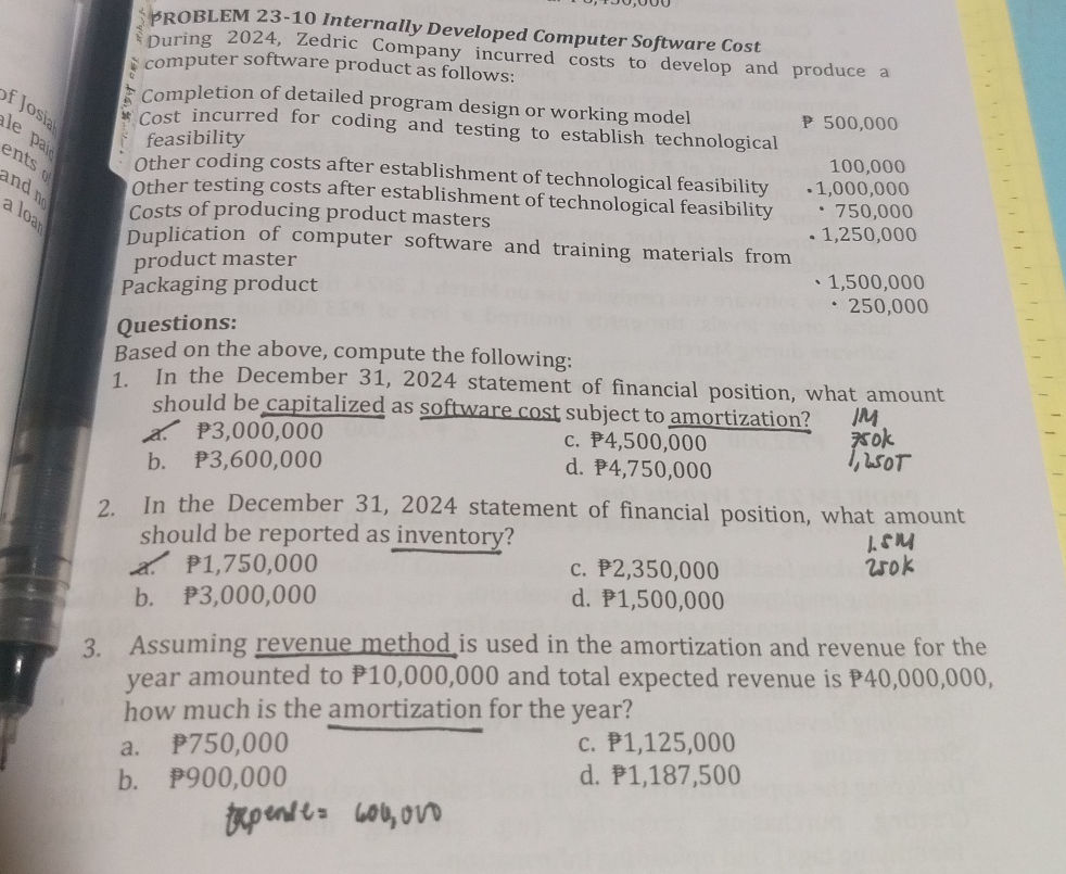 PROBLEM 23-10 Internally Developed Computer | StudyX