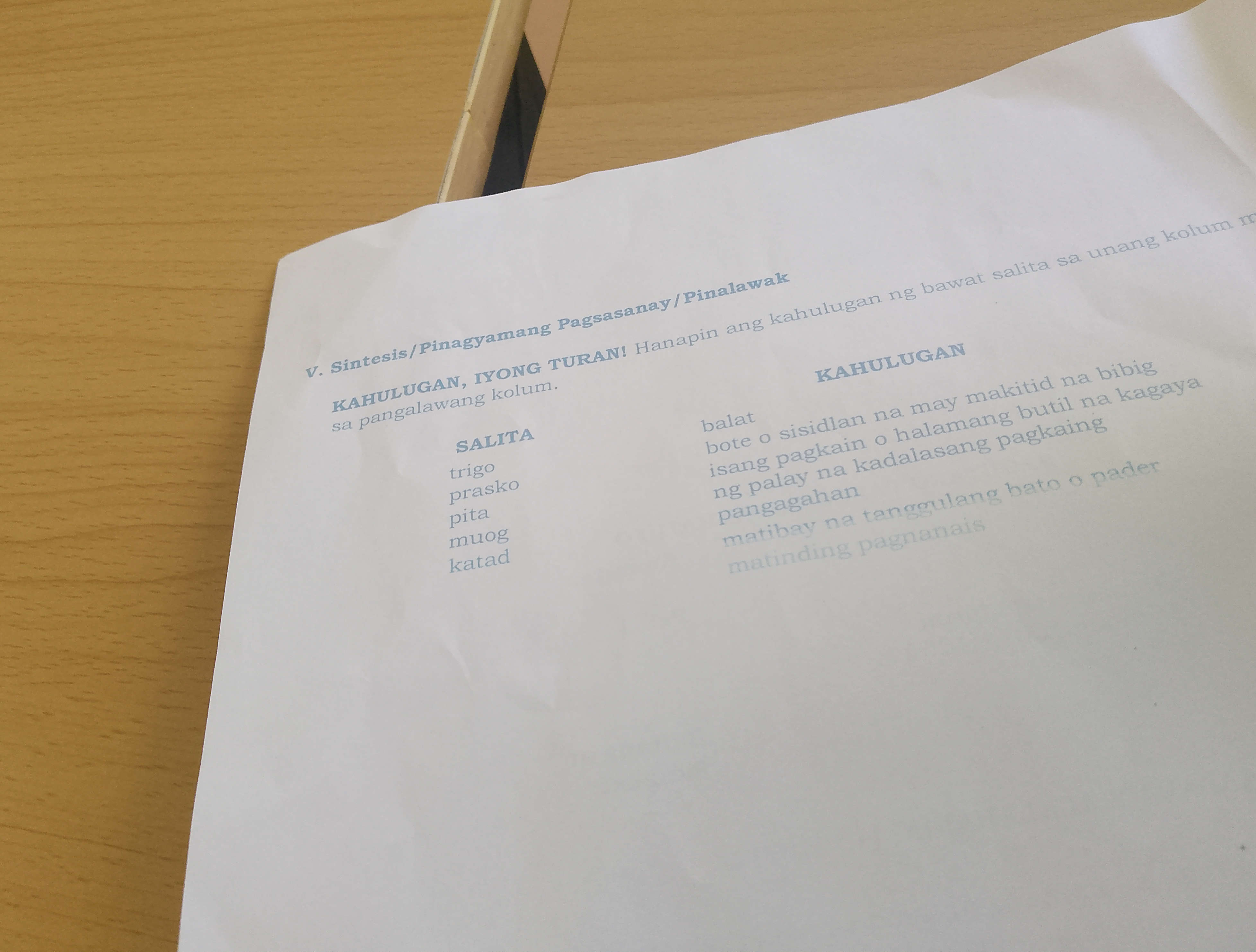 V. Sintesis/Pinagyamang Pagsasanay/Pinalawak | StudyX