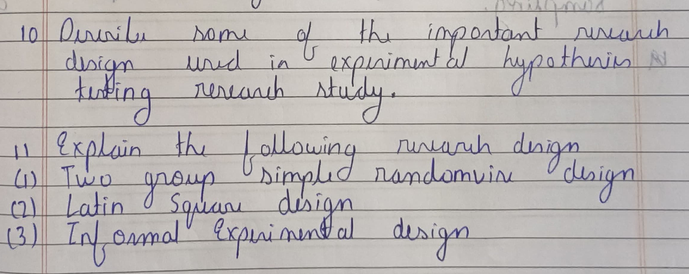 10. Describe some of the important research | StudyX