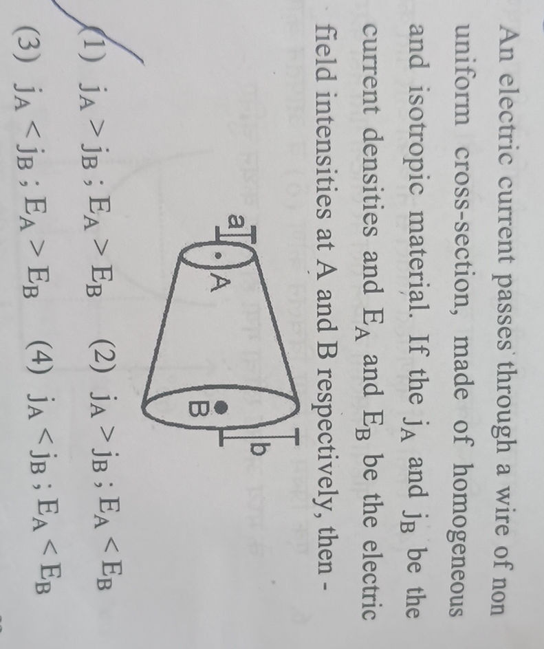 An electric current passes through a wire of | StudyX