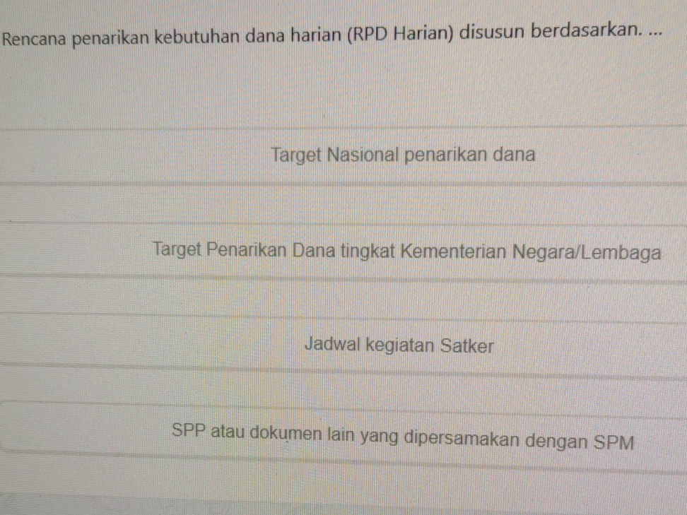 Rencana penarikan kebutuhan dana harian (RPD | StudyX