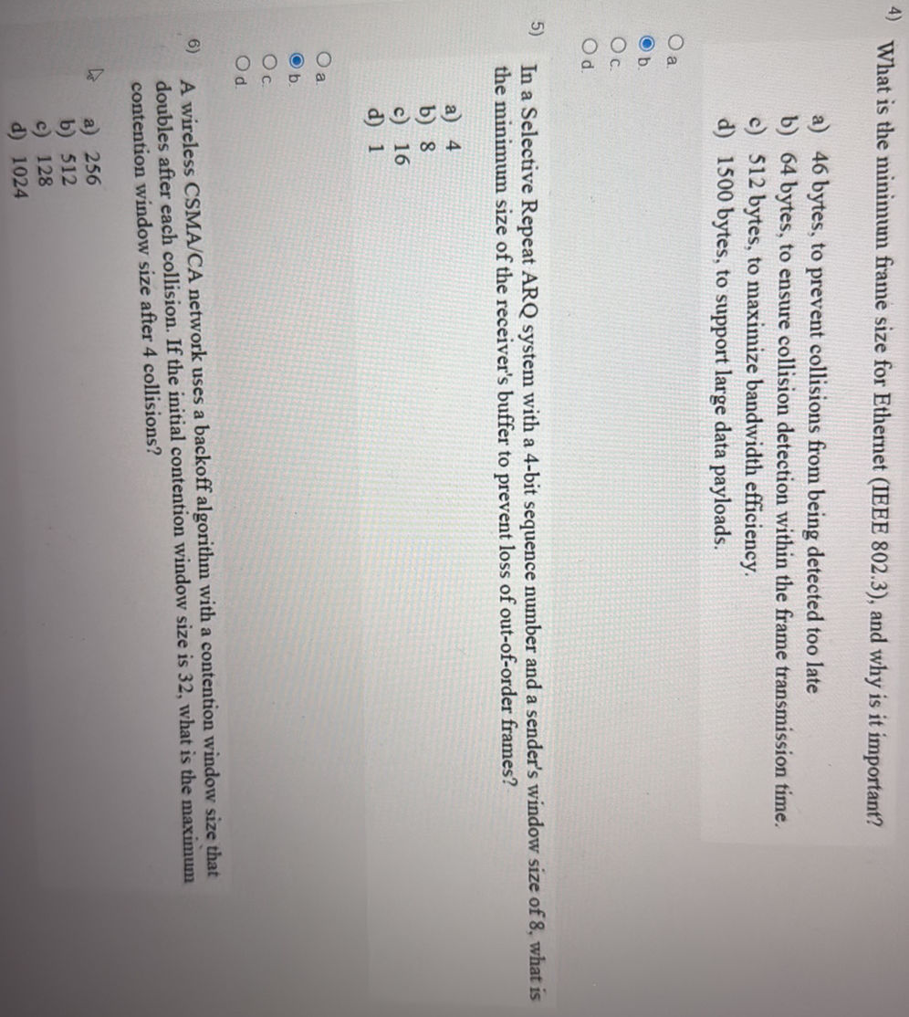 4) What is the minimum frame size for | StudyX