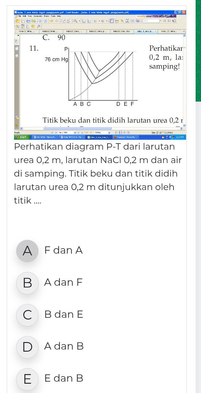 Perhatikan diagram P-T dari larutan urea 0,2 | StudyX