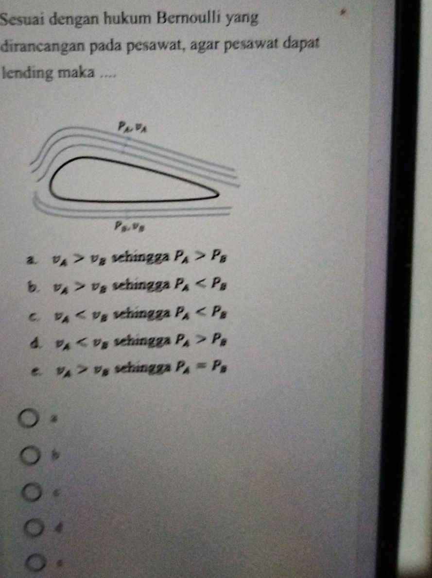 Sesuai dengan hukum Bernoulli yang | StudyX