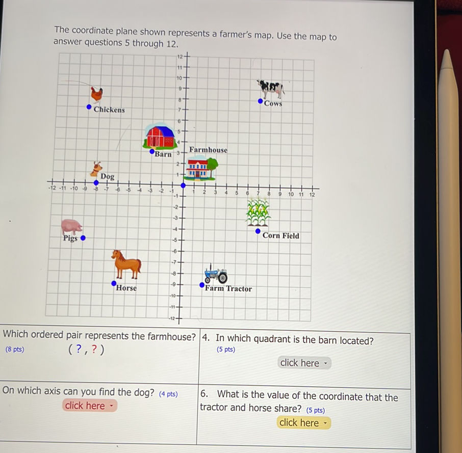 The coordinate plane shown represents a | StudyX