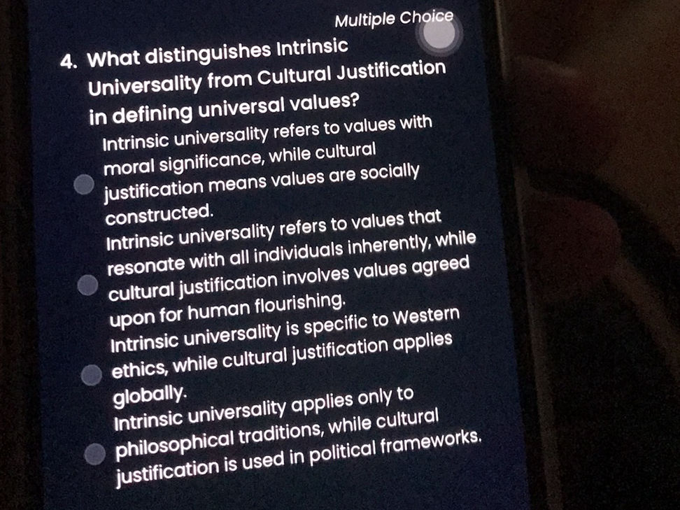 4. What distinguishes Intrinsic Universality | StudyX