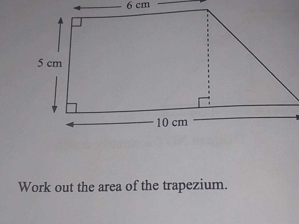 Work out the area of the trapezium. 6 cm 5 | StudyX