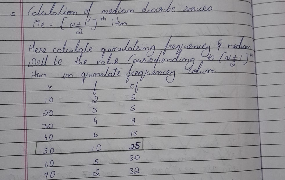 Calculation of median describe series $Me = | StudyX