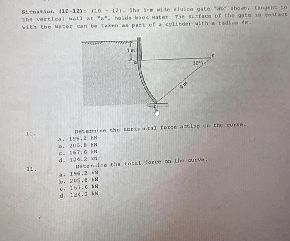 10. Determine the horizontal force acting on | StudyX