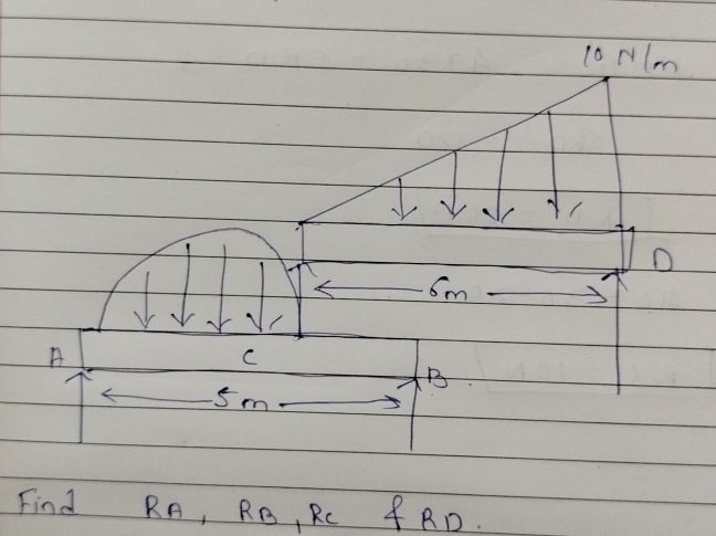Find RA, RB, RC, RD - Structural Analysis