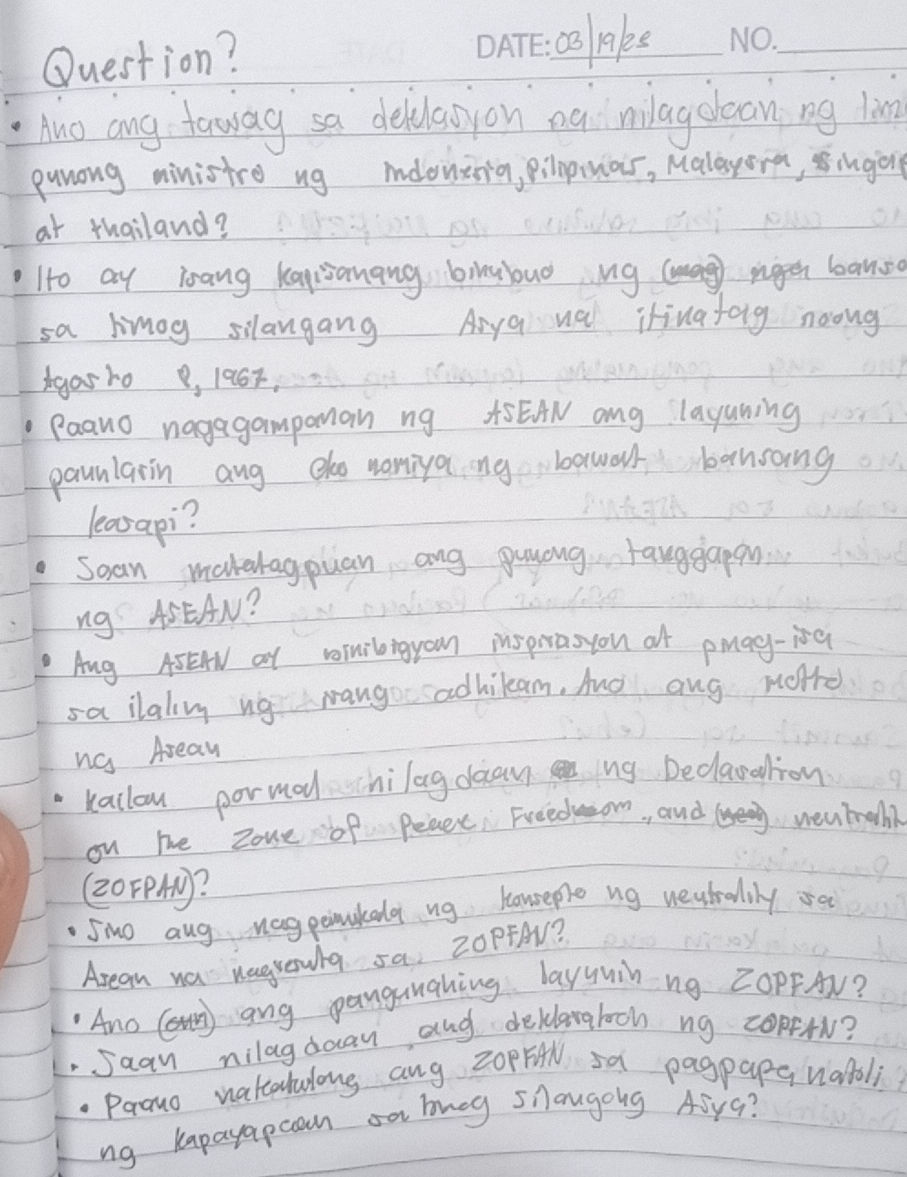 Question? Ano ang tawag sa deklarasyon na