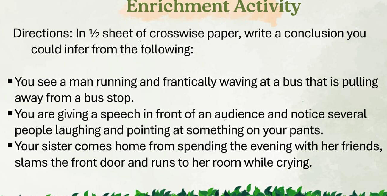 Directions: In 1/2 sheet of crosswise paper, | StudyX
