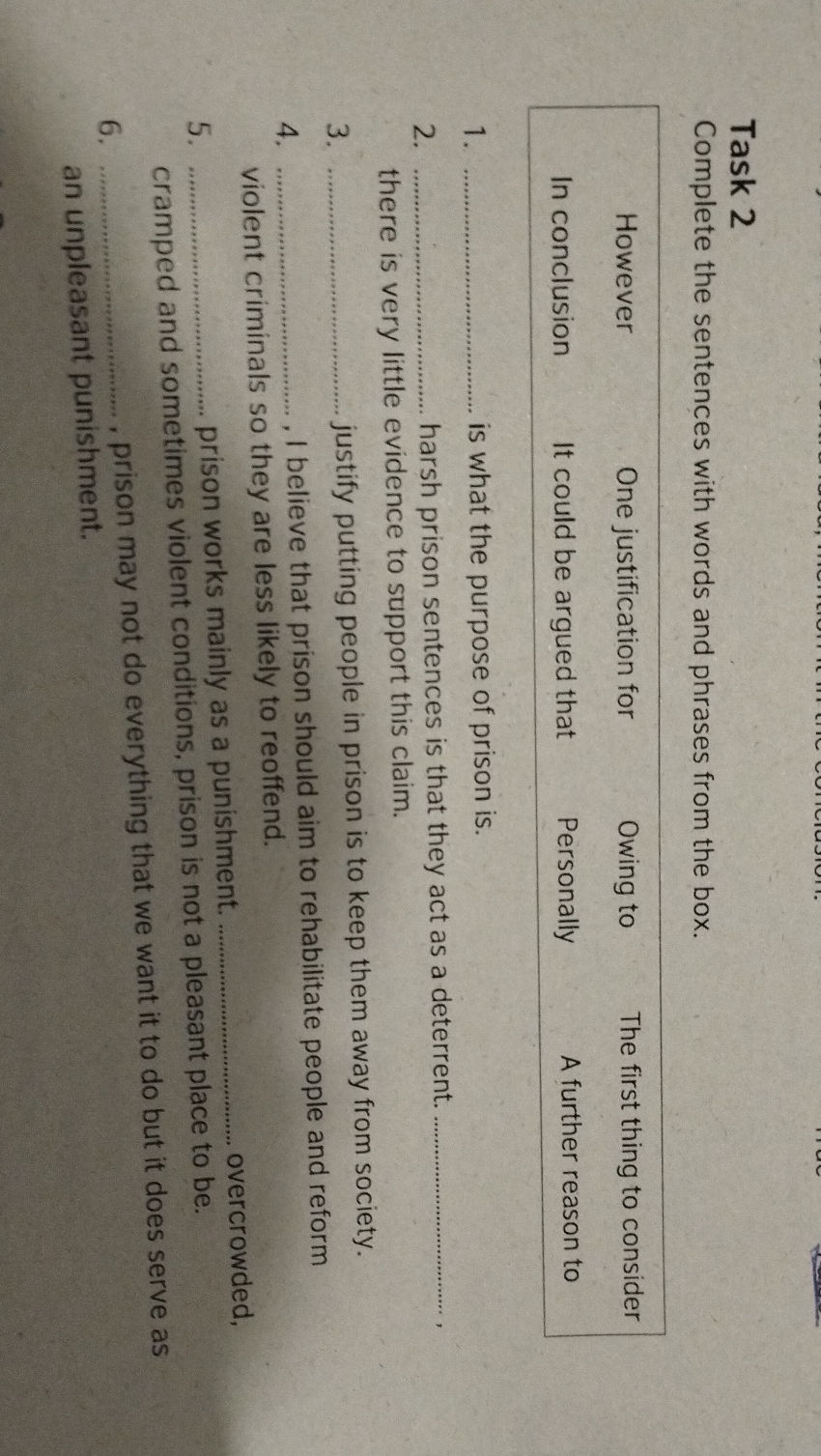 Task 2 Complete the sentences with words and | StudyX